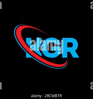 KGR circle letter logo design with circle and ellipse shape. KGR ...