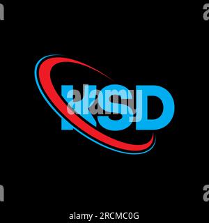 KSD circle letter logo design with circle and ellipse shape. KSD ...