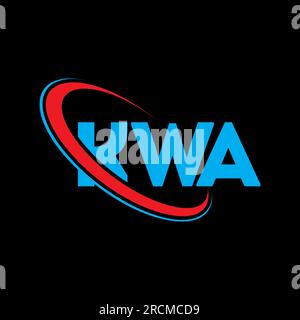 KWA circle letter logo design with circle and ellipse shape. KWA ...