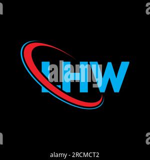 LHW circle letter logo design with circle and ellipse shape. LHW ...