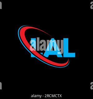 LAL circle letter logo design with circle and ellipse shape. LAL ...