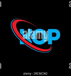 KOP circle letter logo design with circle and ellipse shape. KOP ...