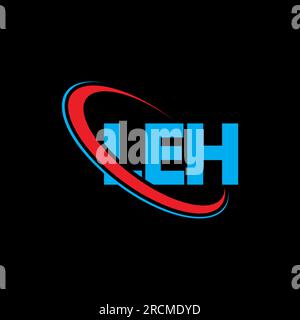 LEH circle letter logo design with circle and ellipse shape. LEH ...