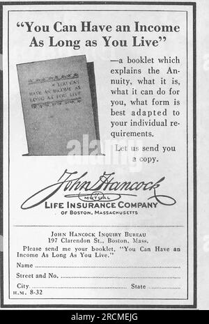1930s USA The Life Insurance Companies Magazine Advert Stock Photo - Alamy