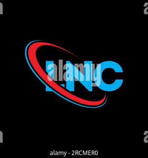 LNC circle letter logo design with circle and ellipse shape. LNC ...