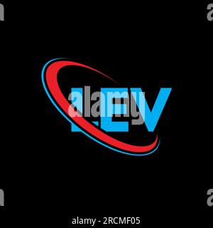 LEV circle letter logo design with circle and ellipse shape. LEV ...