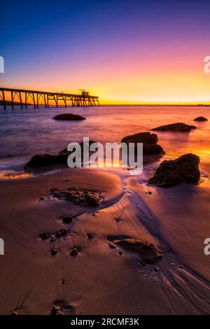 Scenic colourful seascape sunrise at Catherine Hill bay middle camp ...