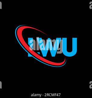 LWU circle letter logo design with circle and ellipse shape. LWU ...
