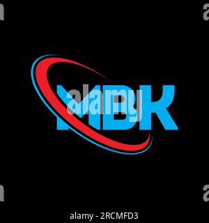 MBK circle letter logo design with circle and ellipse shape. MBK ...