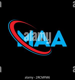 MAA circle letter logo design with circle and ellipse shape. MAA ...