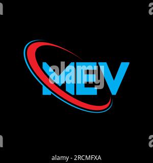 MEV circle letter logo design with circle and ellipse shape. MEV ...