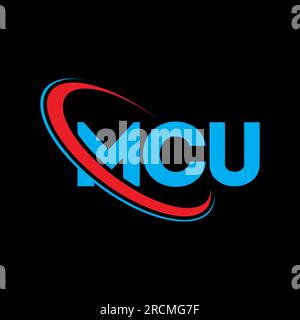 MCU circle letter logo design with circle and ellipse shape. MCU ...