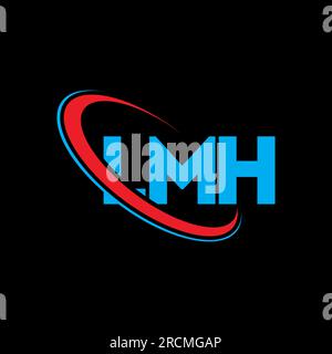 LMH circle letter logo design with circle and ellipse shape. LMH ...
