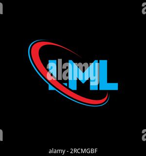 LML circle letter logo design with circle and ellipse shape. LML ...