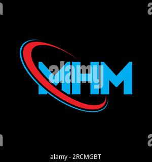 MHM circle letter logo design with circle and ellipse shape. MHM ...