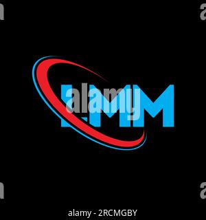 LMM circle letter logo design with circle and ellipse shape. LMM ...