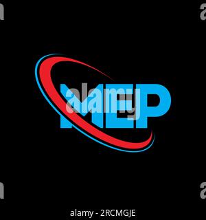 MEP circle letter logo design with circle and ellipse shape. MEP ...