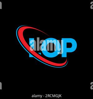 LOP circle letter logo design with circle and ellipse shape. LOP ...