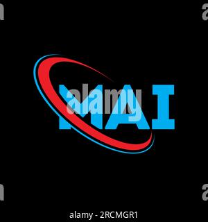 MAI circle letter logo design with circle and ellipse shape. MAI ...