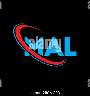 MAL circle letter logo design with circle and ellipse shape. MAL ...