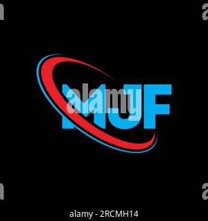 MJF circle letter logo design with circle and ellipse shape. MJF ...