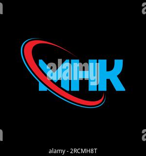 MHK circle letter logo design with circle and ellipse shape. MHK ...