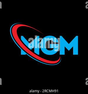 MGM circle letter logo design with circle and ellipse shape. MGM ...