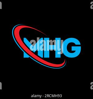 MHG circle letter logo design with circle and ellipse shape. MHG ...