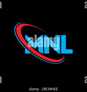 MNL circle letter logo design with circle and ellipse shape. MNL ...