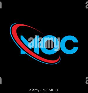 MOC circle letter logo design with circle and ellipse shape. MOC ...
