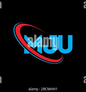 MJU circle letter logo design with circle and ellipse shape. MJU ...