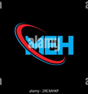 MEH circle letter logo design with circle and ellipse shape. MEH ...