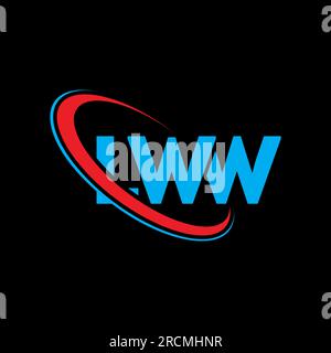 LWW circle letter logo design with circle and ellipse shape. LWW ...
