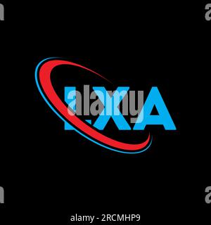 LXA circle letter logo design with circle and ellipse shape. LXA ...