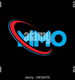 MMO circle letter logo design with circle and ellipse shape. MMO ...