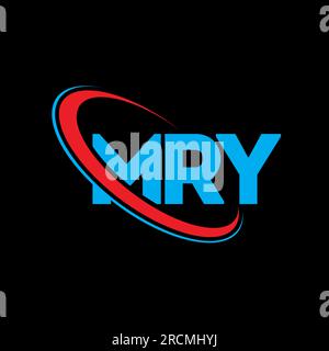 MRY circle letter logo design with circle and ellipse shape. MRY ...
