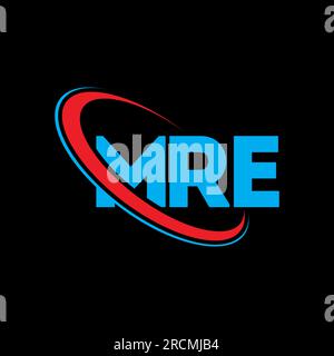 MRE circle letter logo design with circle and ellipse shape. MRE ...