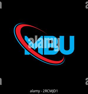 MBU circle letter logo design with circle and ellipse shape. MBU ...