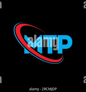 MTP circle letter logo design with circle and ellipse shape. MTP ...