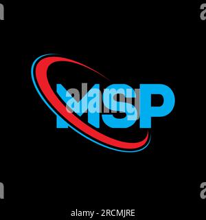 MSP circle letter logo design with circle and ellipse shape. MSP ...