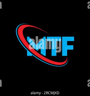 MTF circle letter logo design with circle and ellipse shape. MTF ...