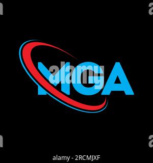MGA circle letter logo design with circle and ellipse shape. MGA ...