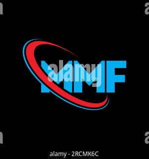 MMF circle letter logo design with circle and ellipse shape. MMF ...