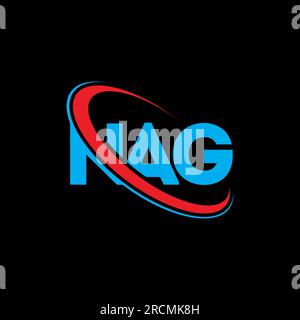NAG circle letter logo design with circle and ellipse shape. NAG ...