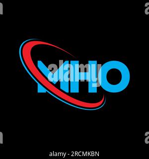 MHO circle letter logo design with circle and ellipse shape. MHO ...