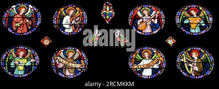 Angel Musicians, Scenes from life of Jesus Christ, stained glass window ...