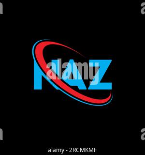 NAZ circle letter logo design with circle and ellipse shape. NAZ ...