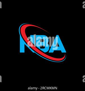 NBA circle letter logo design with circle and ellipse shape. NBA ...