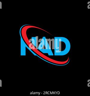 NAD circle letter logo design with circle and ellipse shape. NAD ...