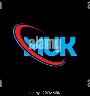 MUK circle letter logo design with circle and ellipse shape. MUK ...